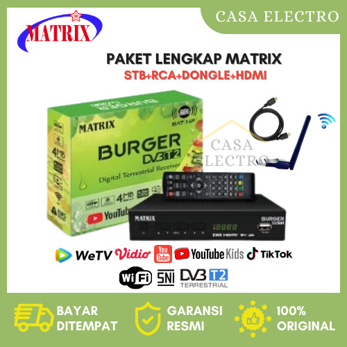 Jual MATRIX Set Top Box TV Digital Matrix Burger Hijau / set top box dvb t2 / set box tv digital ...
