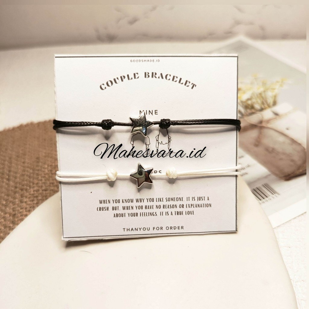 Jual Gelang Couple Star Silver n Gold /Gelang pasangan Bintang silver ...