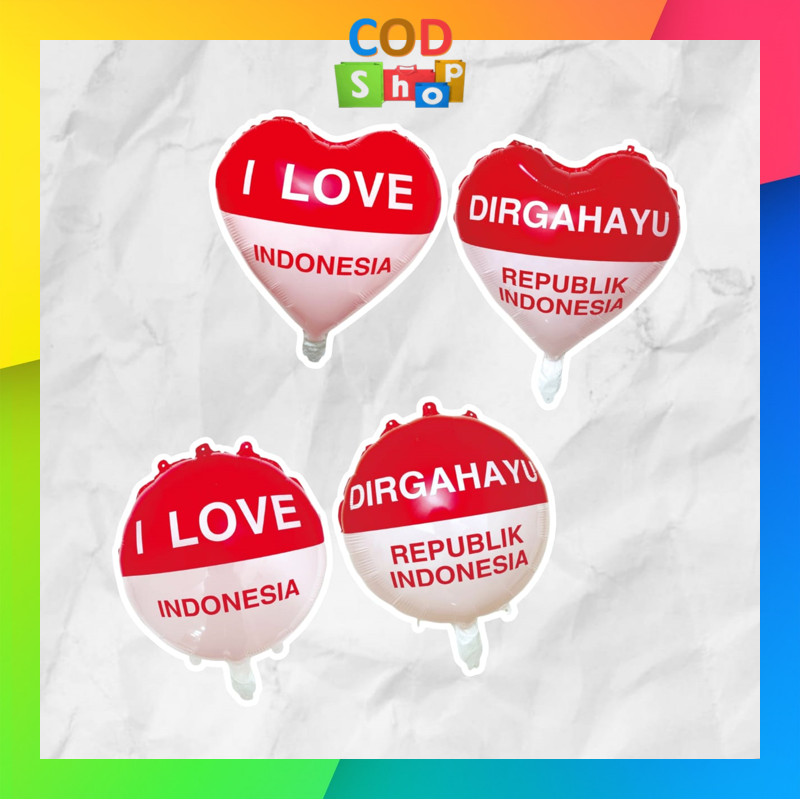 Jual COD - 6333 Balon Kemerdekaan Indonesia / Balon Dirgahayu Indonesia ...