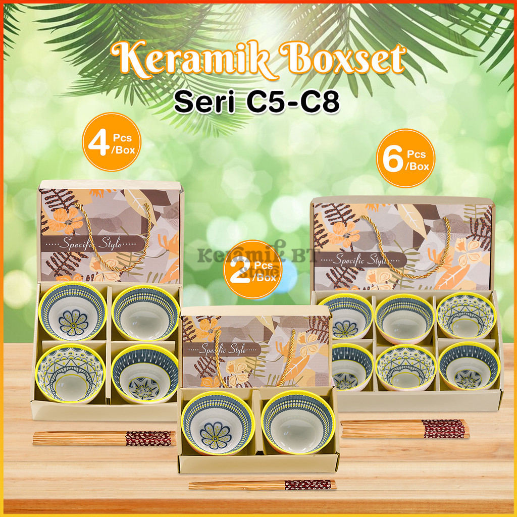 Jual NEW!! Mangkok set premium // Mangkok set keramik Souvenir Boxset ...