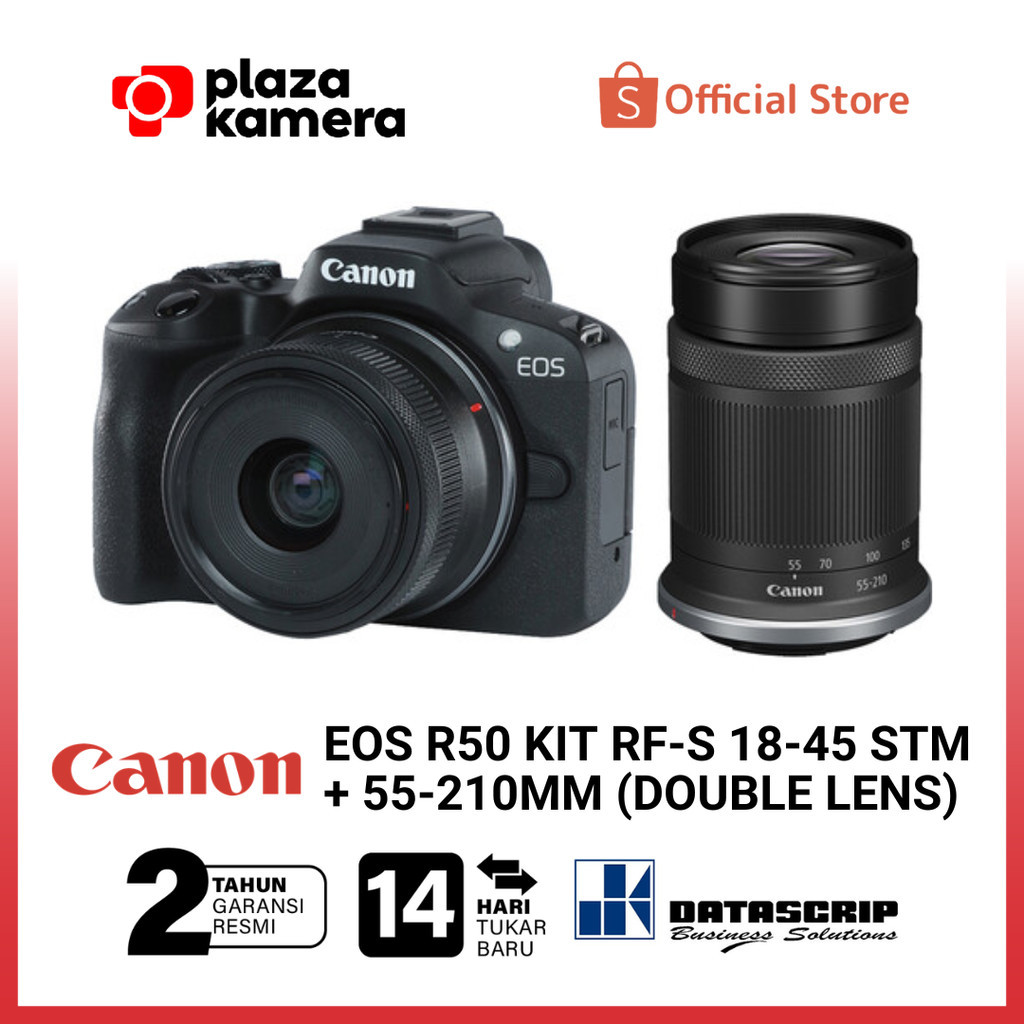 Jual Canon EOS R50 Kit RF-S 18-45MM STM & RF-S 55-210MM | Shopee Indonesia