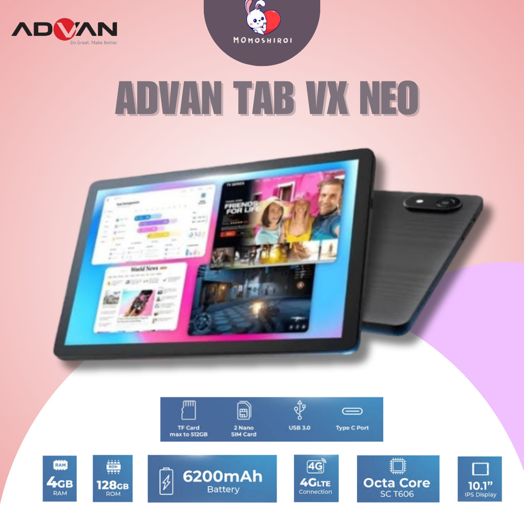Jual ADVAN TAB VX NEO 4GB/128GB 10.1”IPS SCREEN TABLET ANDROID 14 Vandroid | Shopee Indonesia