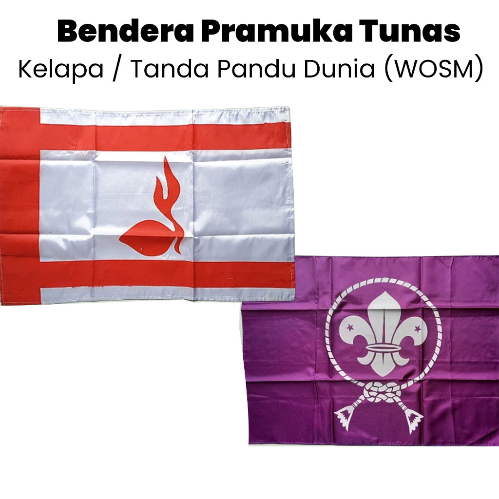 Jual Bendera Pramuka Tunas Kelapa Wosm Pandu Dunia Scout Besar kecil ...