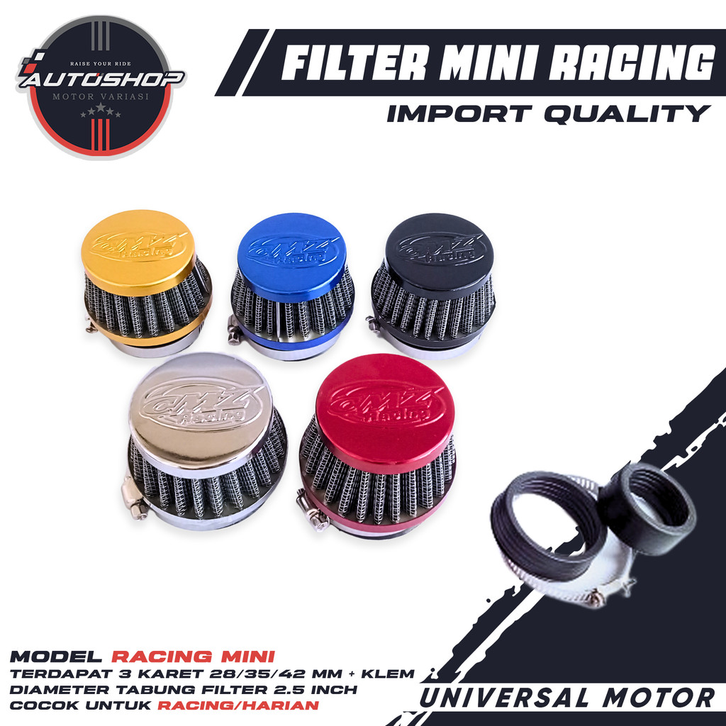 Jual Filter MINI RACING Saring Udara Filter Motor MODEL MINI DIMETER 2. ...
