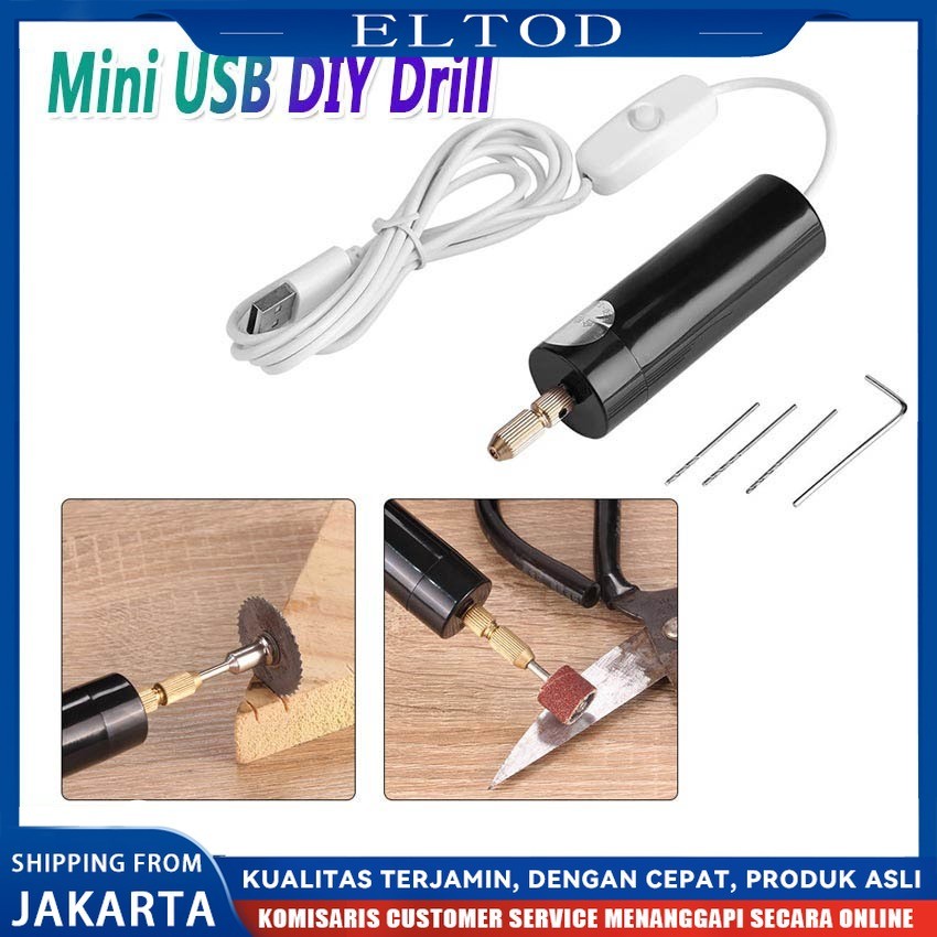 Jual perlengkapan bor / Bor Elektrik Mini Portable Micro USB dengan 3Pc ...
