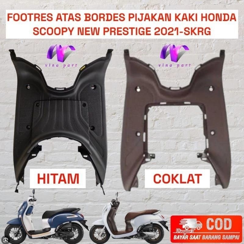 Jual step floor bordes pijakan kaki Scoopy esp led new 2021 K2F coklat original set hitam tutup ...