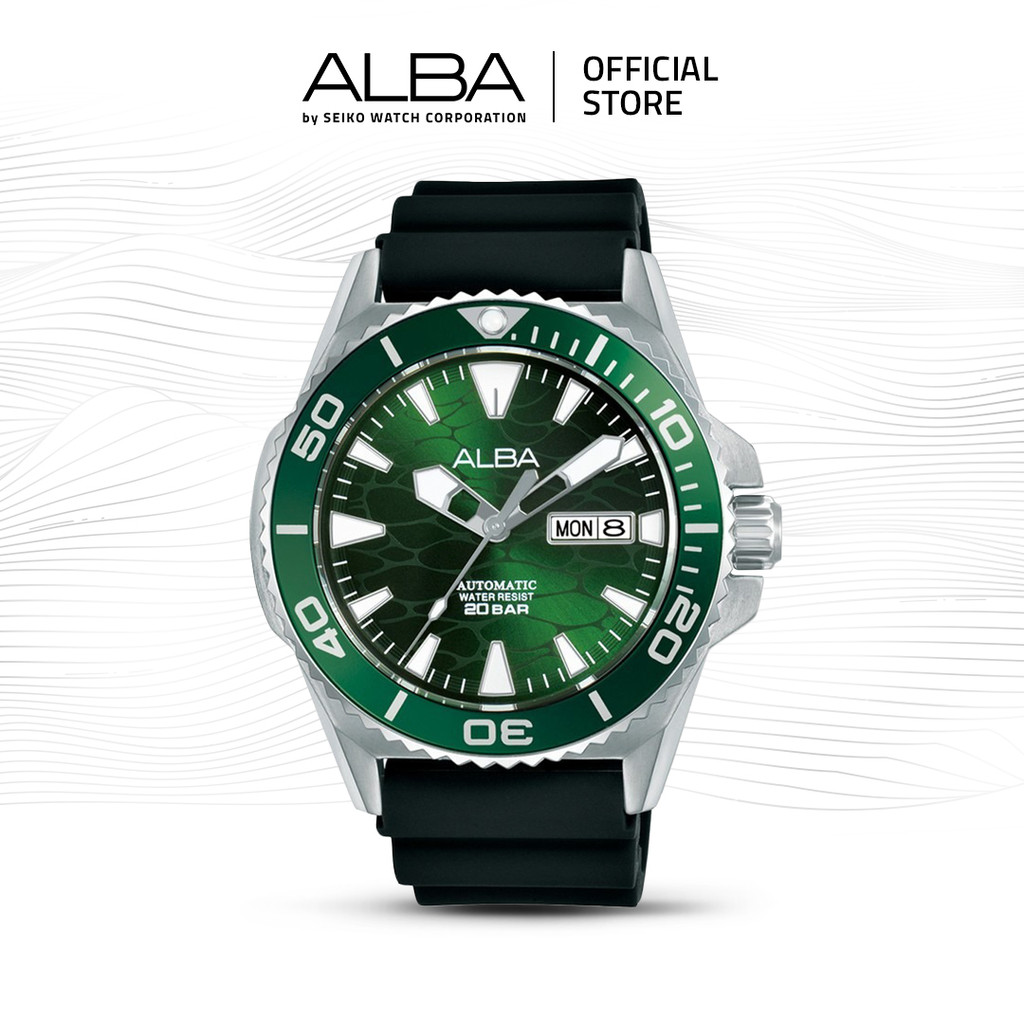 Jual Alba Mechanical Jam Tangan Pria A3B027 / A3B027X1 Automatic Green ...