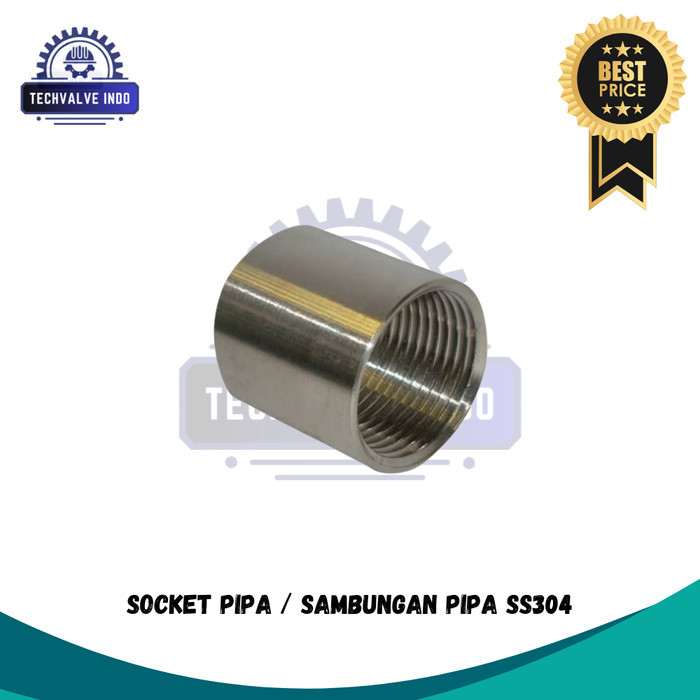 Jual SOCKET PIPA / SAMBUNGAN PIPA STAINLESS STEEL 304 3/4" INCH ...