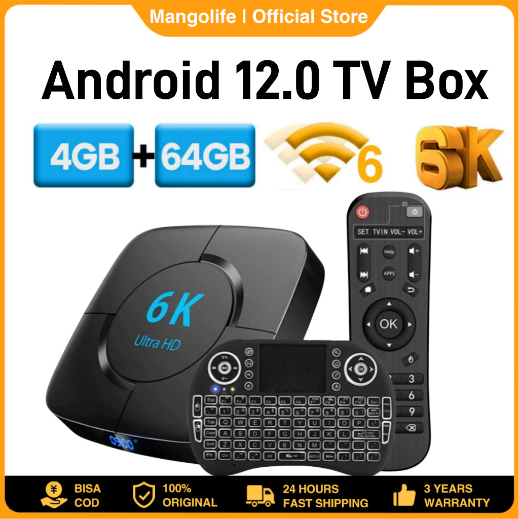 Jual Android 10.0 Tv Box 4GB Ram 64G Rom Smart Wifi Tv Box Allwinner H616 Quad Core 2.4G/5GHz 6K ...