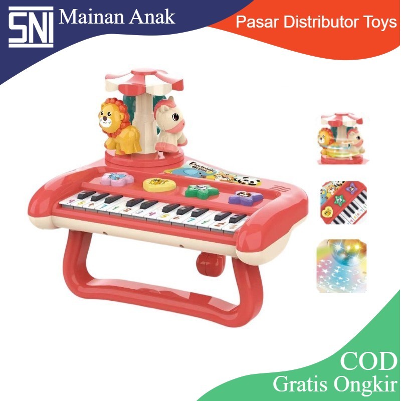 Jual Mainan Anak ROTARY MUSICAL INSTRUMENT 5588-2 Mainan Piano Animal ...