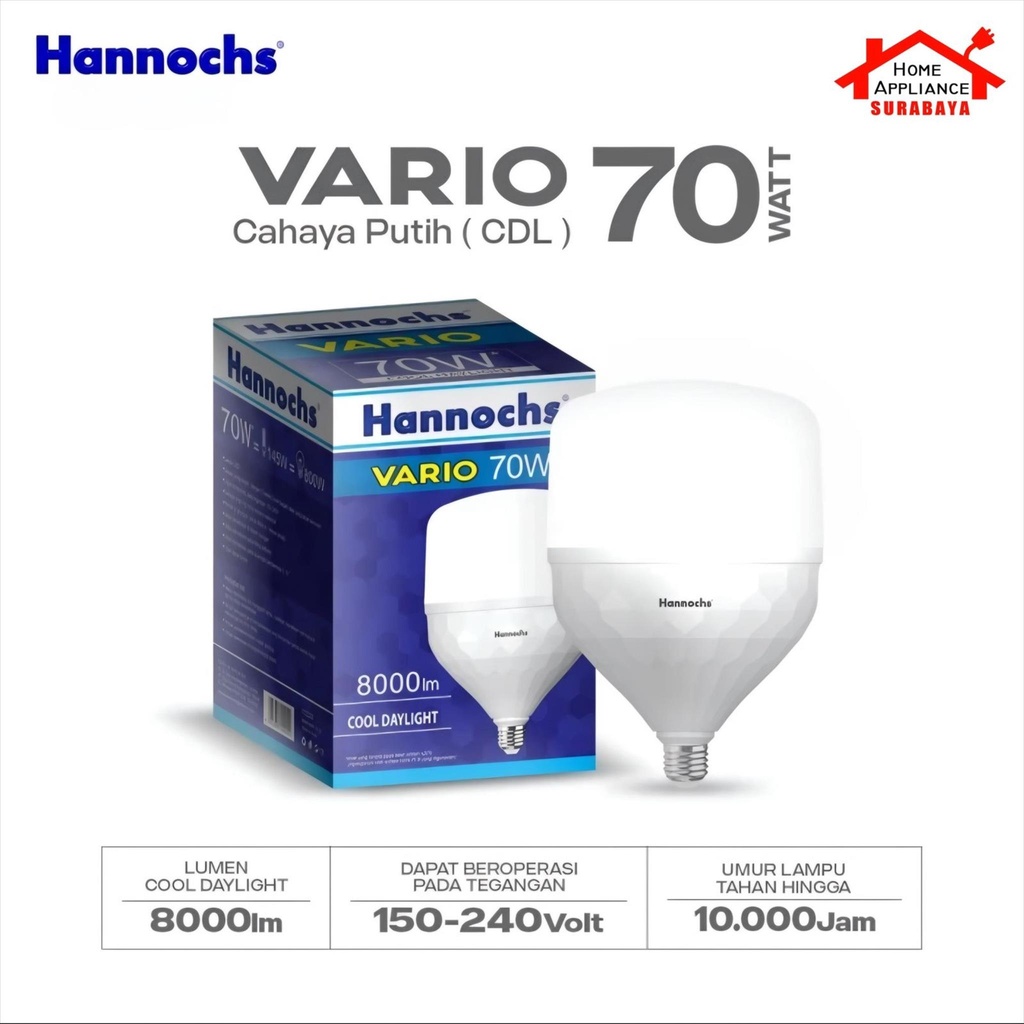 Jual HANNOCHS VARIO Lampu Bohlam LED T-Bulb Capsule Kapsul 70W - 70 Watt Cahaya Putih 6500K ...