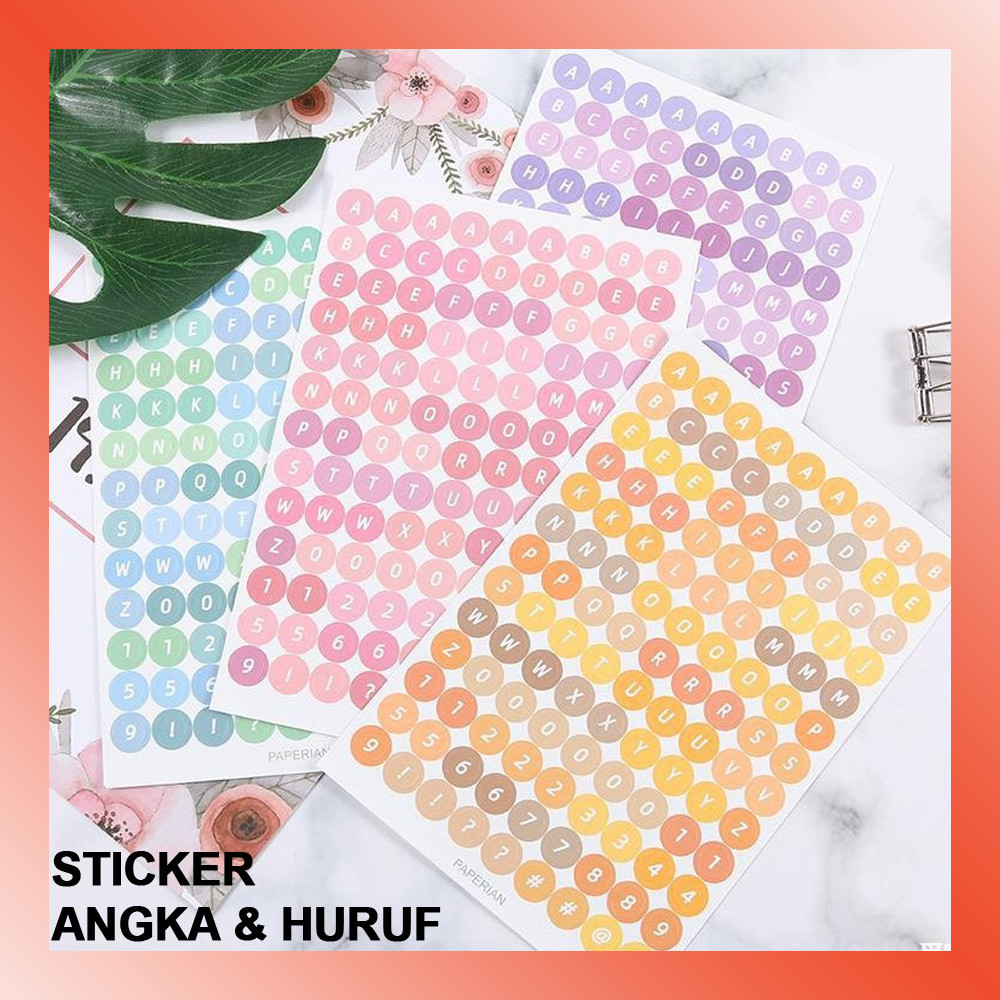 Jual LAMMORO > AT15 Stiker JURNAL Angka Huruf Sticker Penanda Tempelan ...