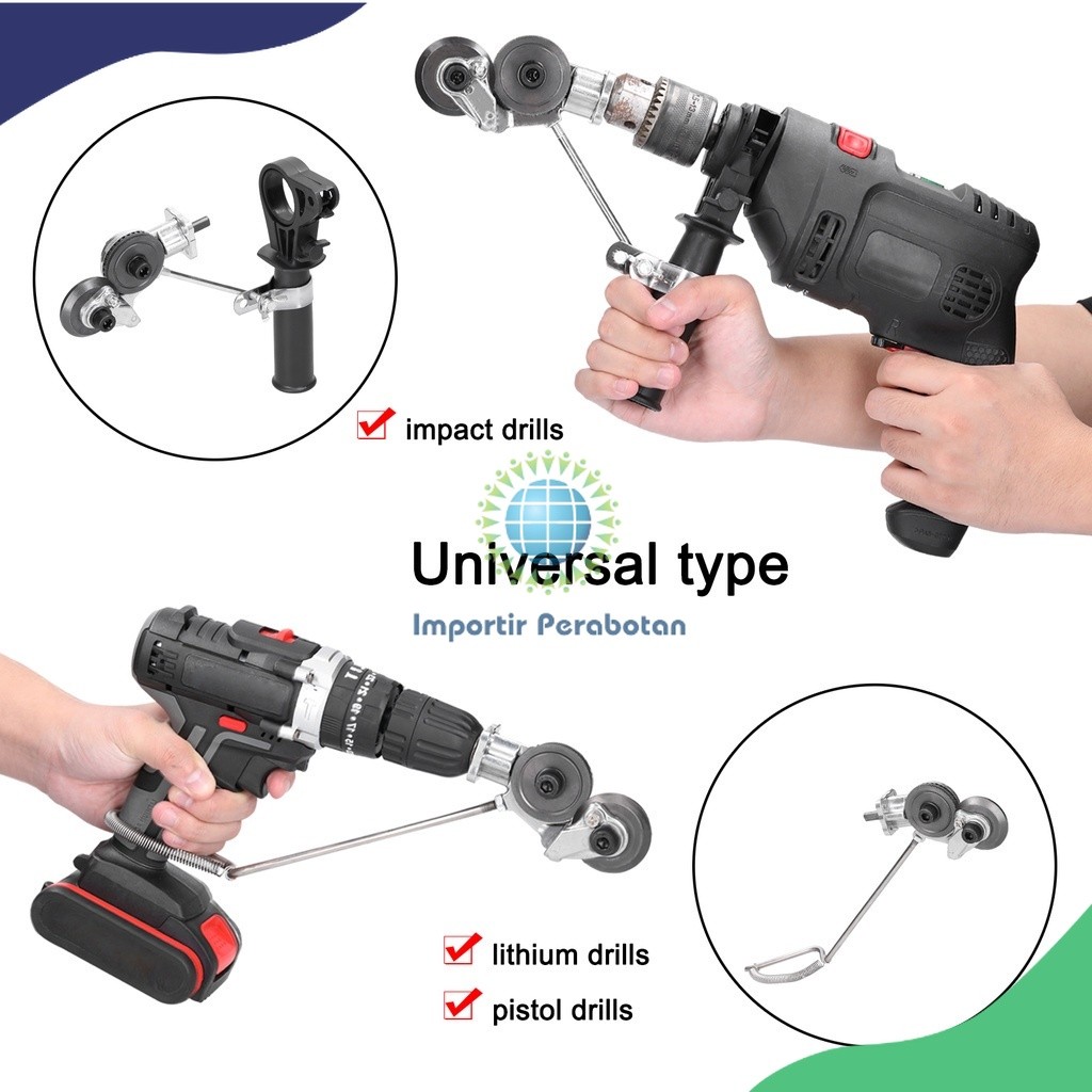 Jual IMP -J401- Adaptor Bor Pemotong Seng - Alat Adapter Drill Plate Cutter Alat Potong Gunting ...