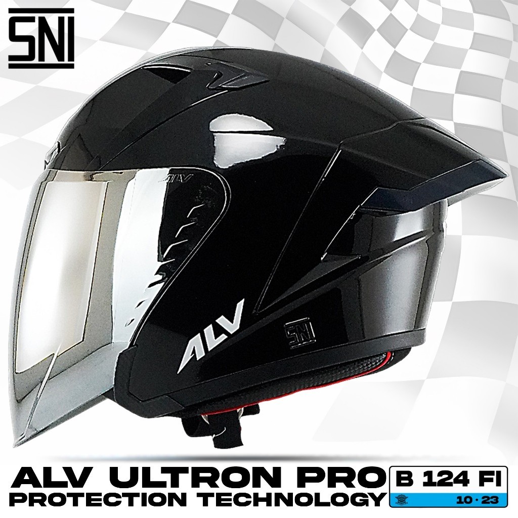 Jual ALV ULTRON PRO HITAM GLOSSY | Helm Half Face Premium Untuk Pria ...