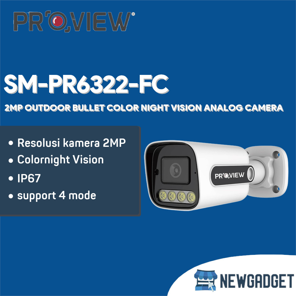 Jual PROVIEW SM-PR6322-FC 2MP OUTDOOR BULLET COLOR NIGHT VISION ANALOG ...