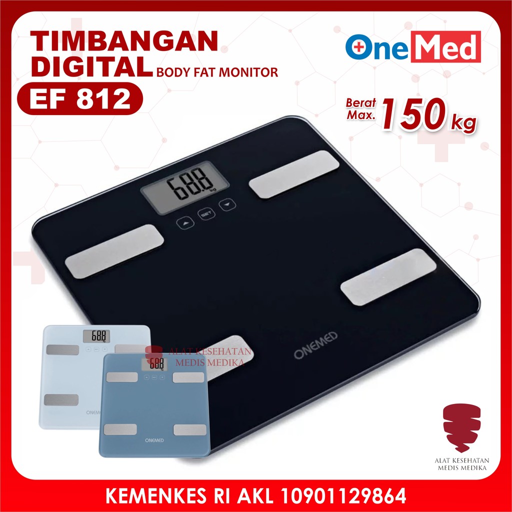 Jual Timbangan Lemak Digital EF812 Onemed Alat Bantu Ukur Berat Badan Tubuh Monitor EF 812 ...
