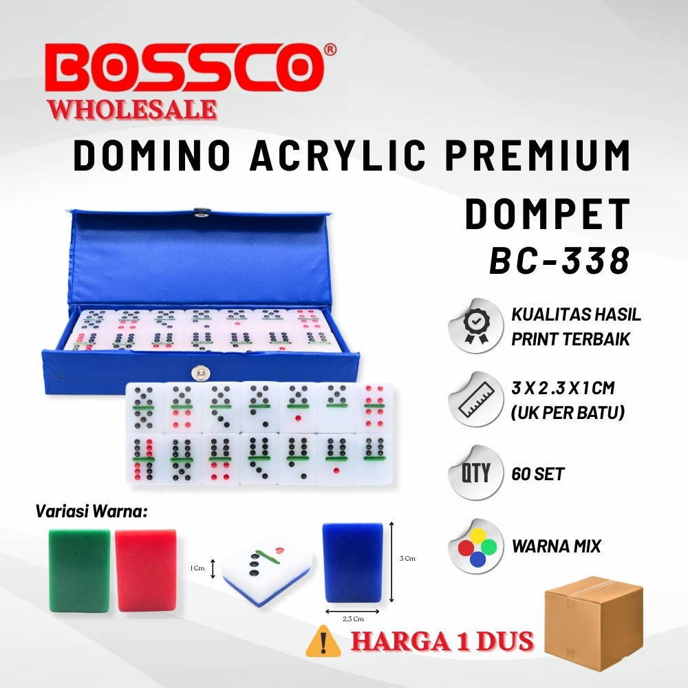 Jual GROSIR!!! (1 DUS ISI 60 PAK) Domino Batu Bossco Acryllic Premium ...