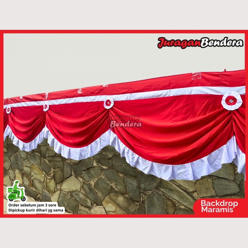 Jual Backdrop Maramis | Background Risplang Merah Putih Panjang ...