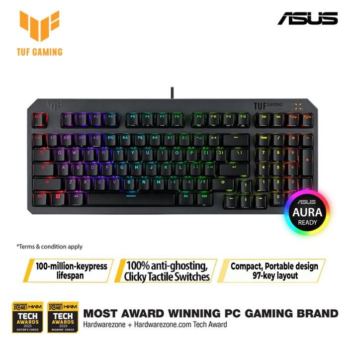 Jual ASUS ASUS TUF Gaming K3 Gen II | Compact 97-key layout,Optical ...