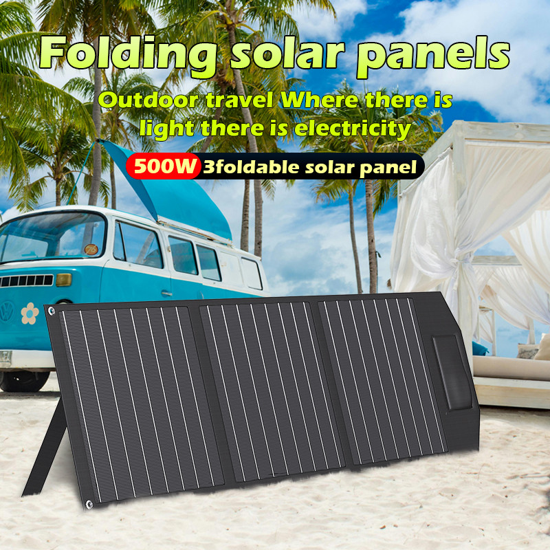 Jual 500W Folding Solar Panel USB+TypeC Smart Charge Portable Handbag ...