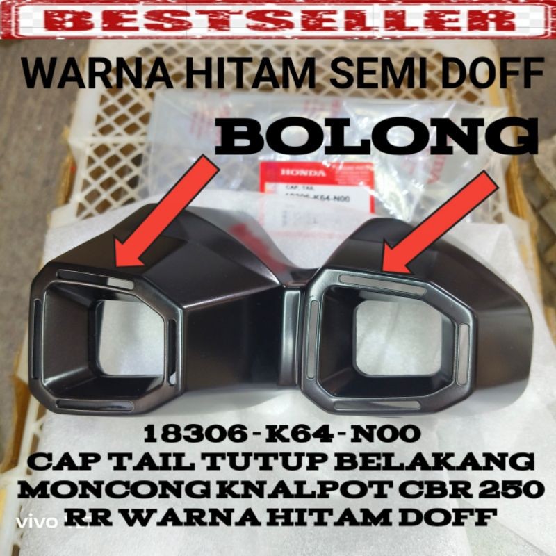 Jual 18306-K64-N00 CAP TAIL CBR 250RR MODEL BOLONG MONCONG TUTUP TAMENG ...