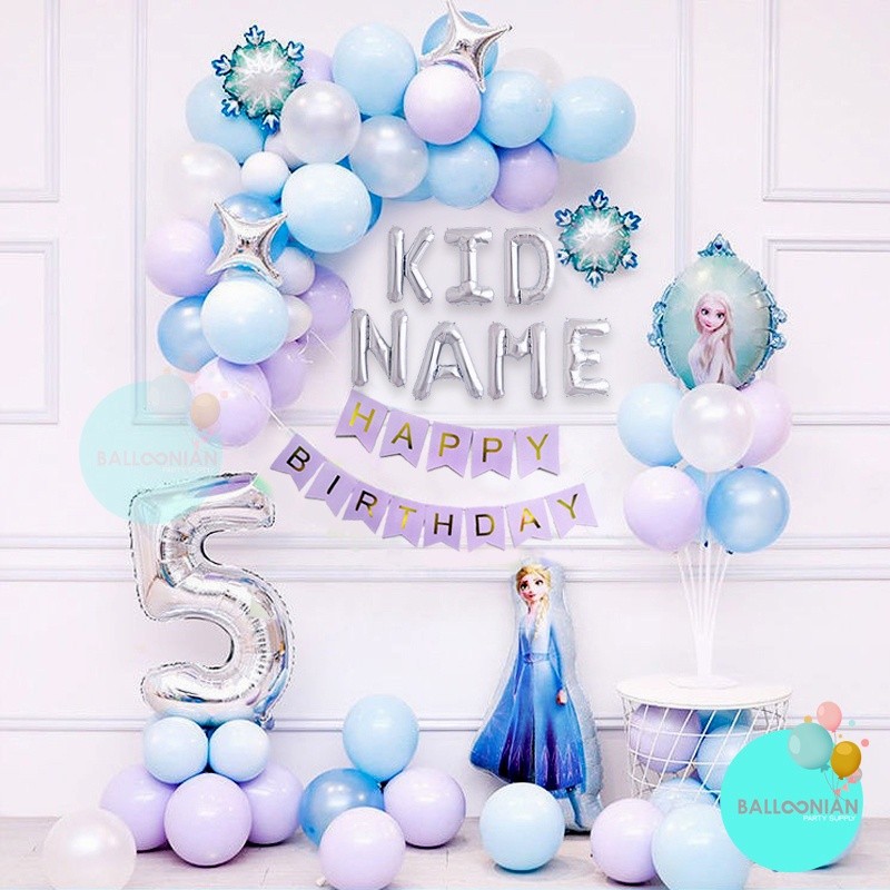 Jual FROZEN BALLOON GARLAND DECORATION SET/DEKORASI ULANG TAHUN ANAK ...