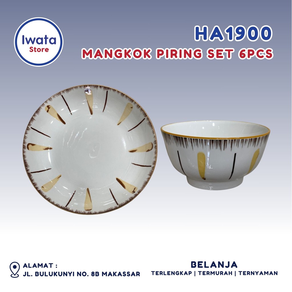 Jual HA1900 MANGKOK PIRING SET 6PCS (2 PIRING + 4 MANGKOK) /HAMPERS ...