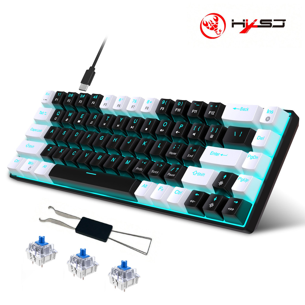 Jual HXSJ-V800 60% Wired Gaming Mechanical Keyboard, Compact and ...