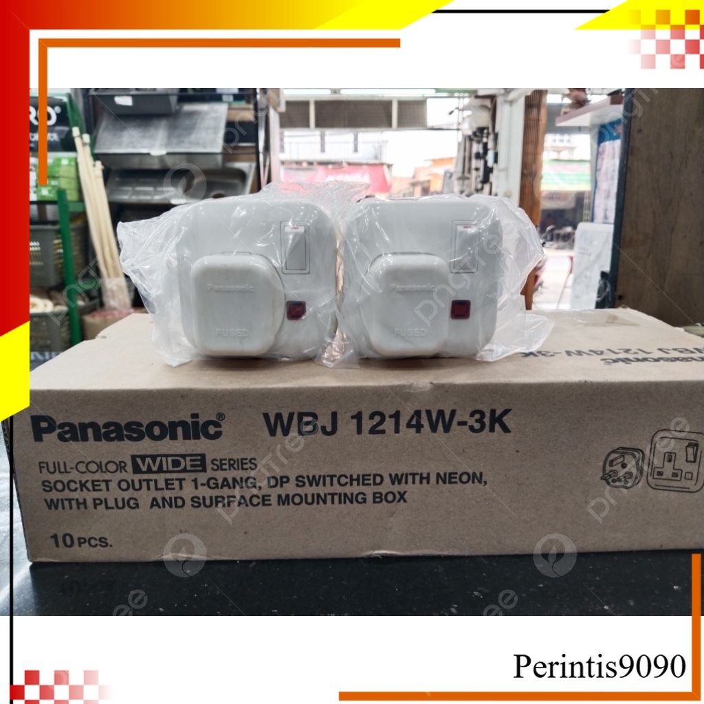 Jual Panasonic Stop Kontak AC Komplit Set WBJ1214W-3K Colokan Kaki 3 ...