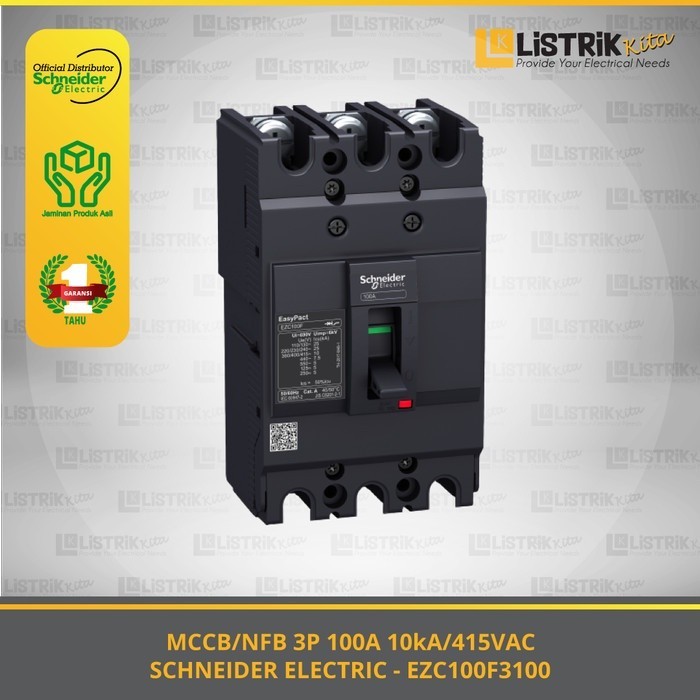 Jual MCCB/NFB SCHNEIDER ELECTRIC EZC100F 3P 100A 10KA/415VAC - EZC100F3100 | Shopee Indonesia