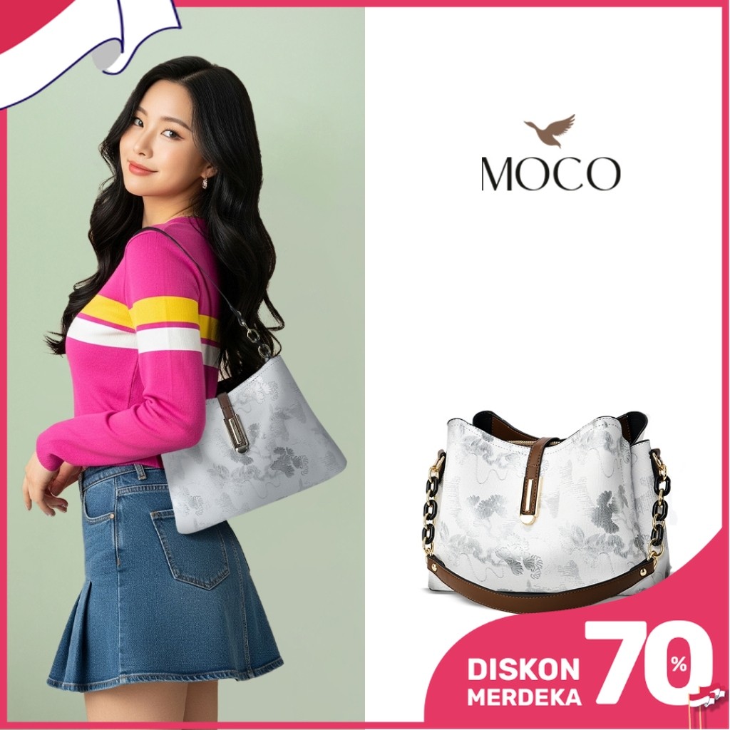Jual 【Adella Bag】MOCO Fashion Tas Shoulder Bag Wanita Motif Bunga 6019B | Shopee Indonesia