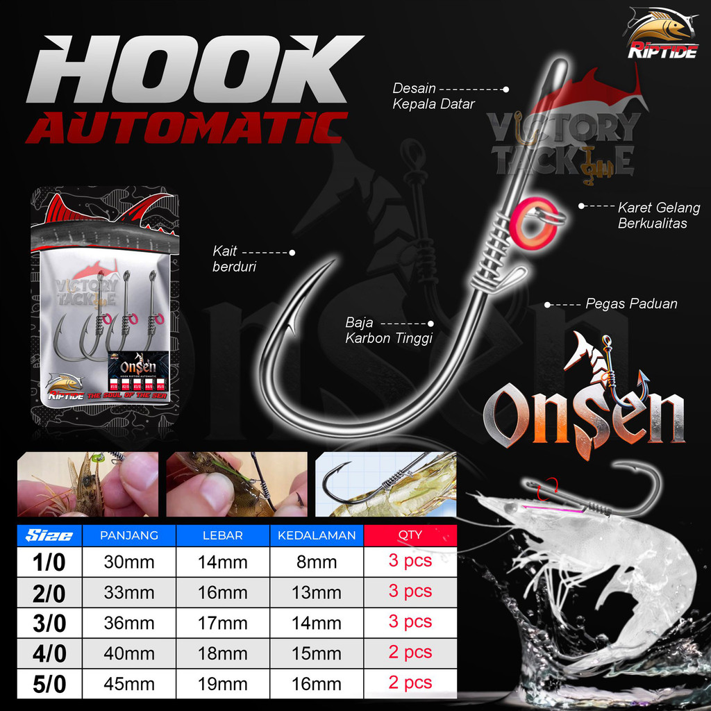 Jual RIPTIDE ONSEN LIVE SHRIMP HOOK KAIL PANCING UDANG HIDUP Victory ...