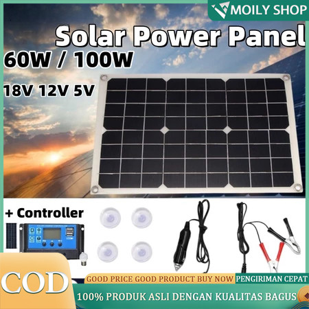 Jual Panel Surya 100W Panel Surya Solar Charge Controller LED Display ...