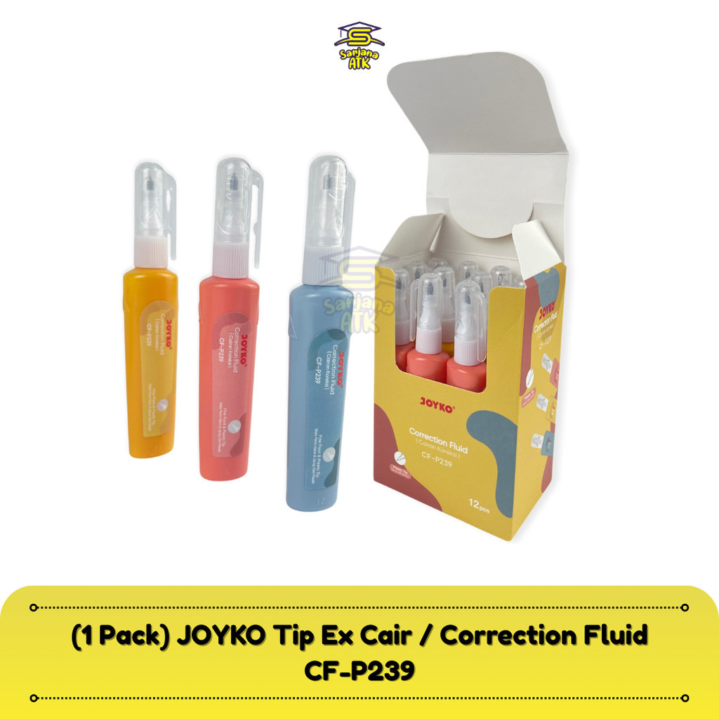 Jual (12 Pcs) JOYKO Correction Fluid / Cairan Koreksi Penghapus Tip Ex ...