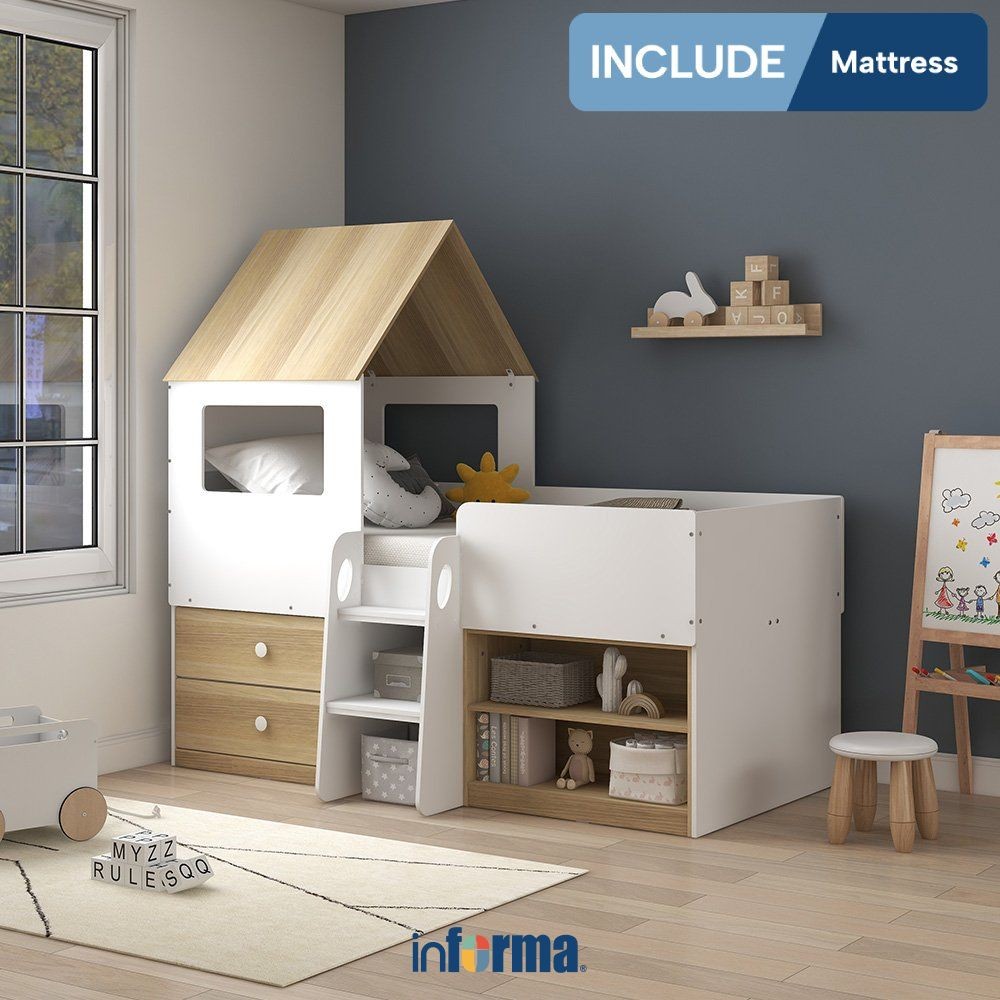 Jual Informa Stanley Mid Set Tempat Tidur Anak Scandinavian - Cokelat ...