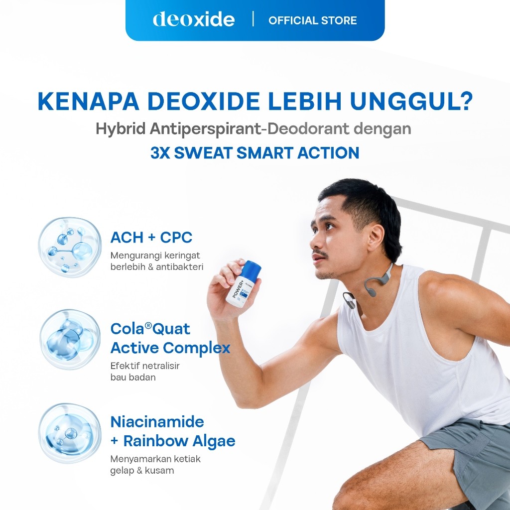 Jual DEOXIDE Antiperspirant Deodorant 60gr | Roll On POWER+ For ...