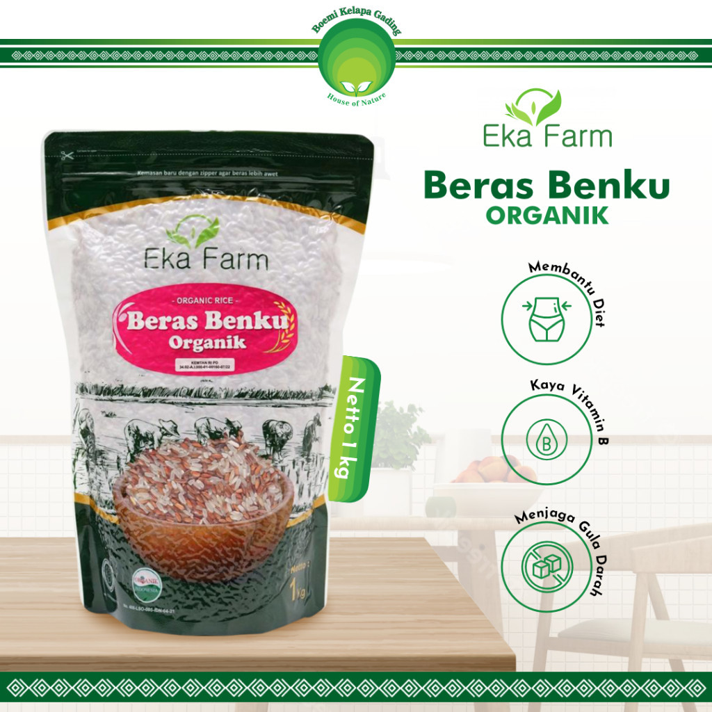 Jual Beras Organik Benku 1 Kg Makanan Diet Organic Rice Kaya Serat ...