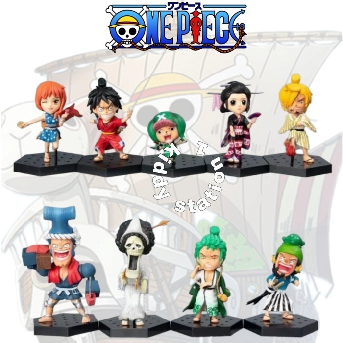 Jual WCF Action Figure Chibi One Piece Wano Luffy Chopper Sanji Nami ...