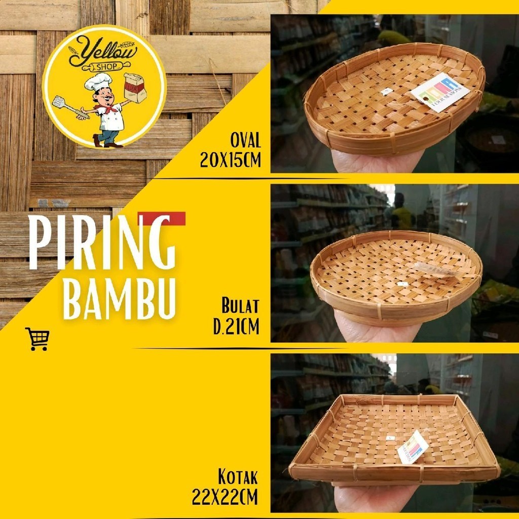Jual PIRING BAMBU | KERANJANG BAMBU | TEMPAT BAMBU | Shopee Indonesia