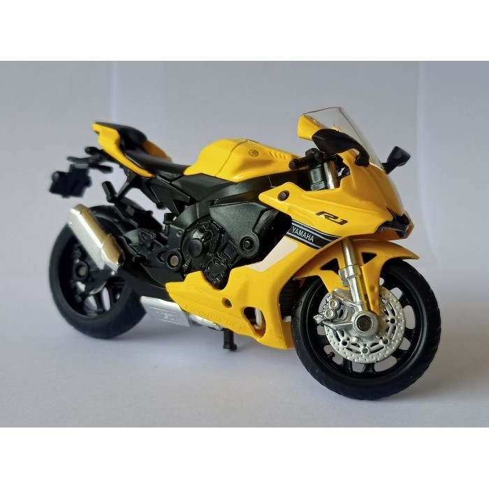 Jual Diecast Motor Yamaha YZF-R1 Yellow miniatur motor sport koleksi 1: ...