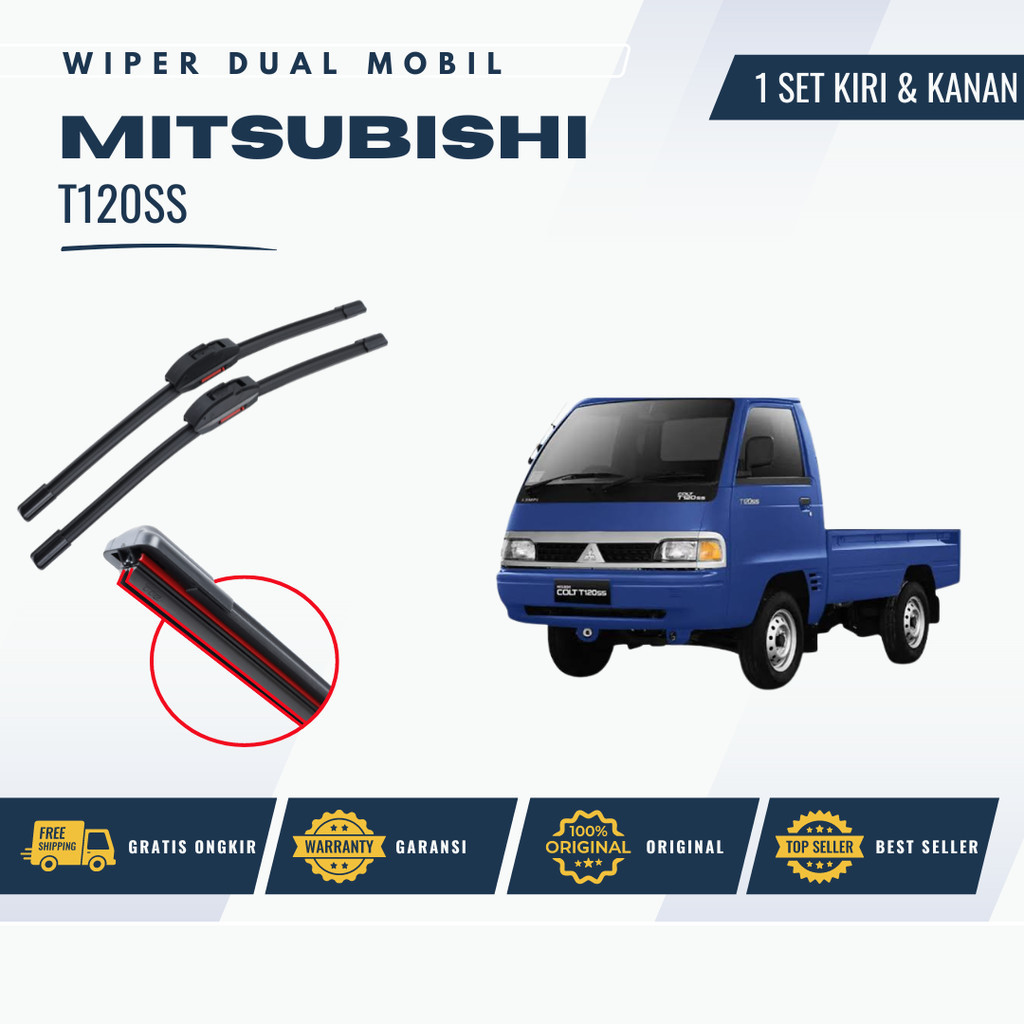 Jual Wiper Double Karet Mitsubishi T120ss Frameless Dual Blade Model ...