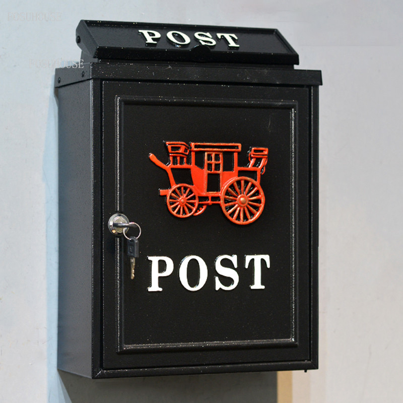 Jual European Cast Aluminum Mailboxes Vertical Retro Wall Ornament ...