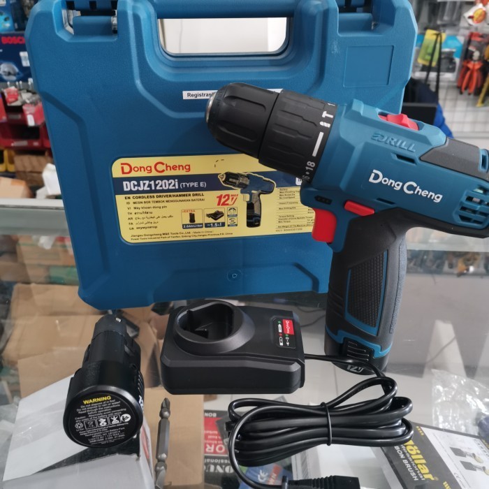 Jual DONGCHENG DCJZ1202I Mesin bor cordless impact drill 2 baterei bor ...