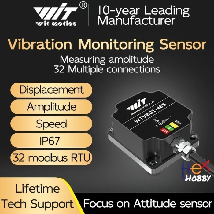 Jual WitMotion high-stability WTVB01-485 vibration measurement sensor ...
