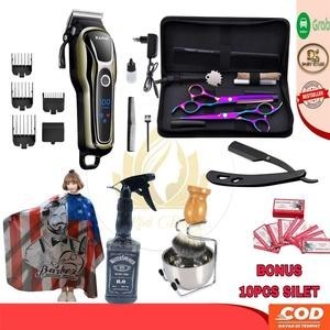 Jual [COD] Paket Alat Cukur Rambut Elektrik Kemei 1990 Profesional Barbershop Gunting Rambut ...