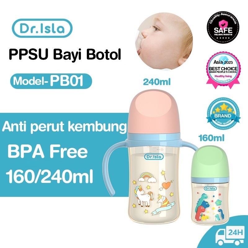 Jual DR.ISLA Dot Bayi Botol Susu PPSU 160Ml 240Ml Anti Tumpah Botol susu bayi newborn BPA Free ...