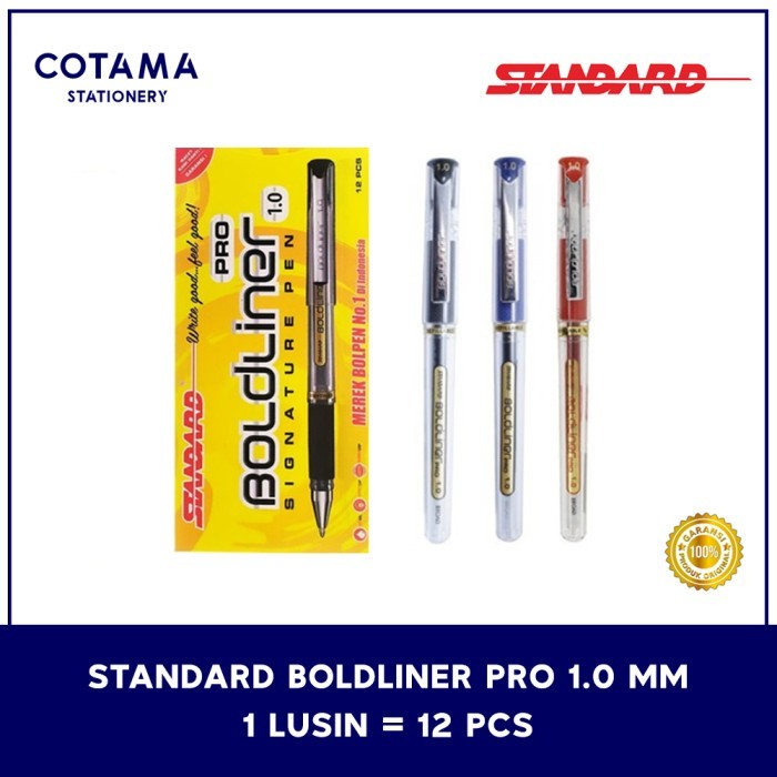 Jual Pulpen Standard Boldliner Pro Signature Pen 1.0 mm - 1 lusin isi ...