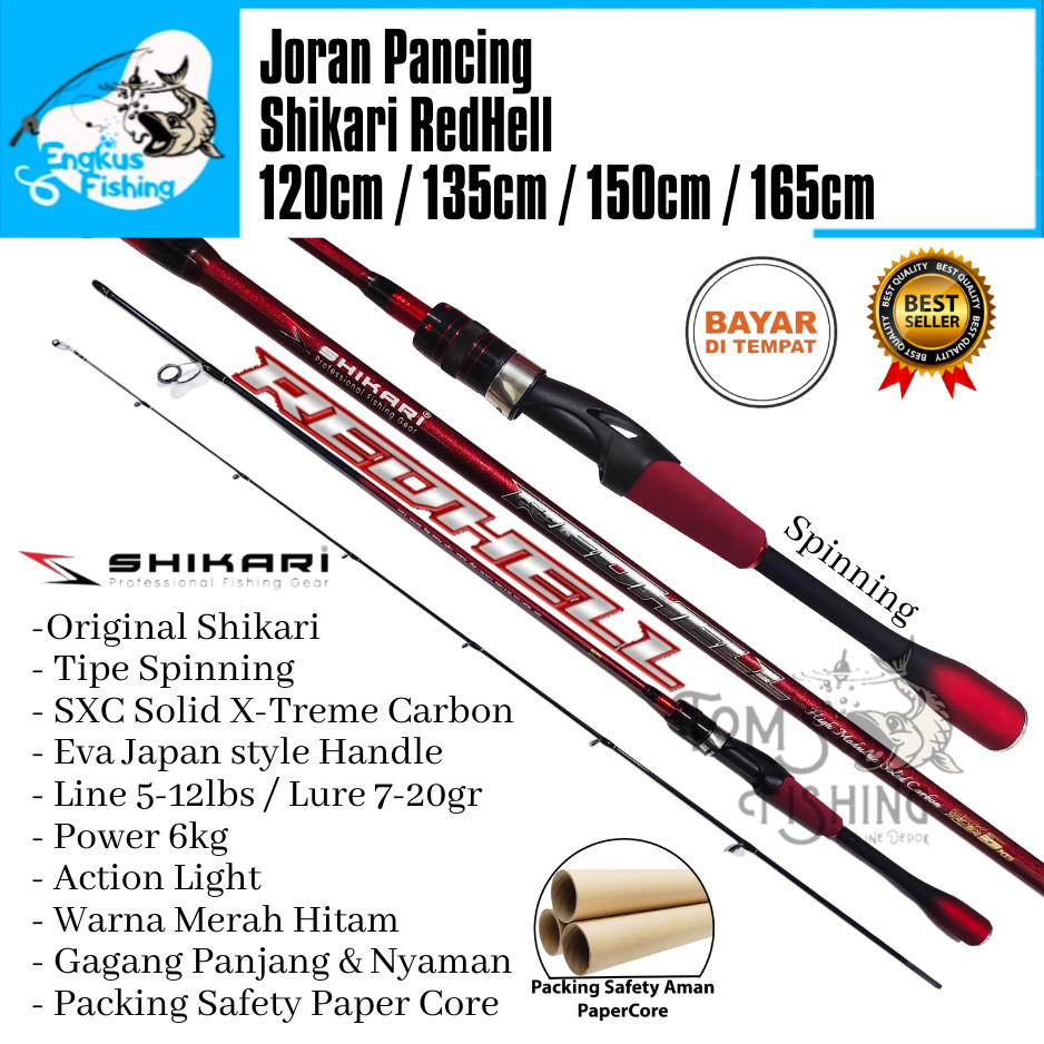 Jual Joran Pancing Shikari REDHELL 120cm - 165cm Carbon Solid (5-12lbs ...
