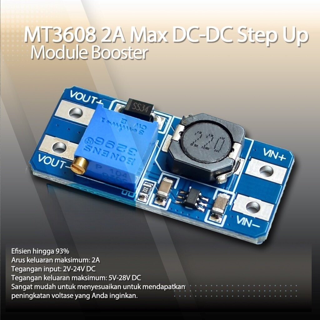 Jual Modul Step Up MT3608 Step Up DC-DC 2A Stepup DC to DC Module Power Booster | Shopee Indonesia