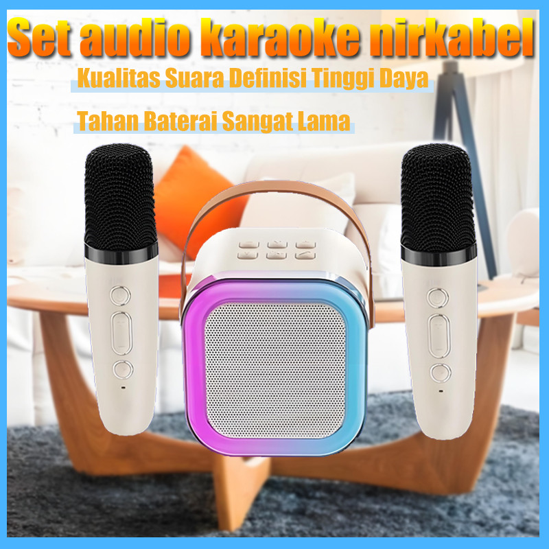 Jual Mini Speaker Karaoke Microphone Bluetooth Speaker Mic Wireless ...